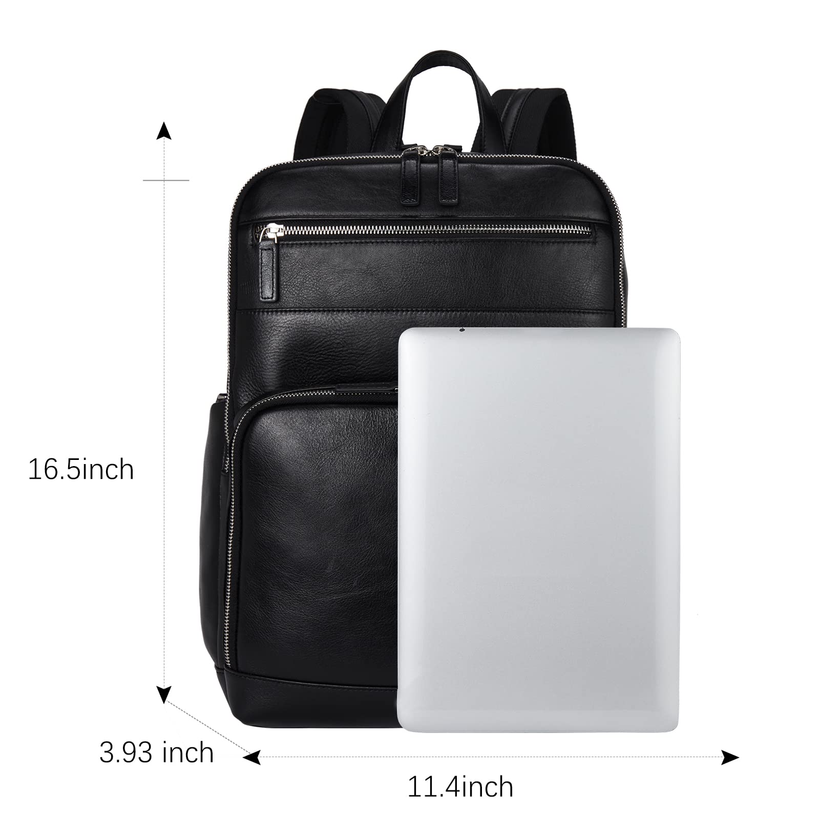 BOSTANTEN 20 inch Carry On Luggage Airline Approved & Genuine Leather 15.6 inch Laptop Backpack Casual Backpack Travel Bag