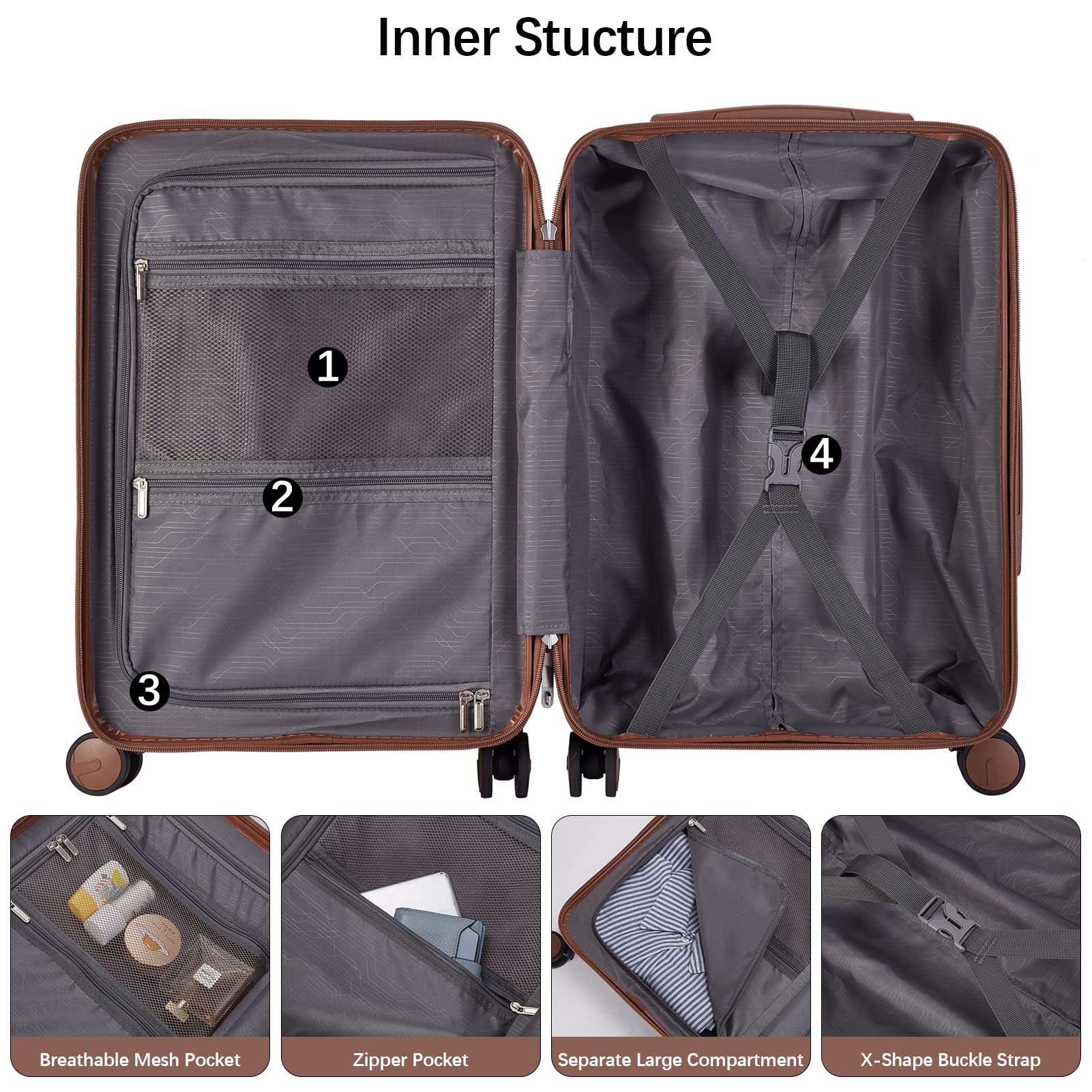 BOSTANTEN 20 inch Carry On Luggage Airline Approved & Genuine Leather 15.6 inch Laptop Backpack Casual Backpack Travel Bag