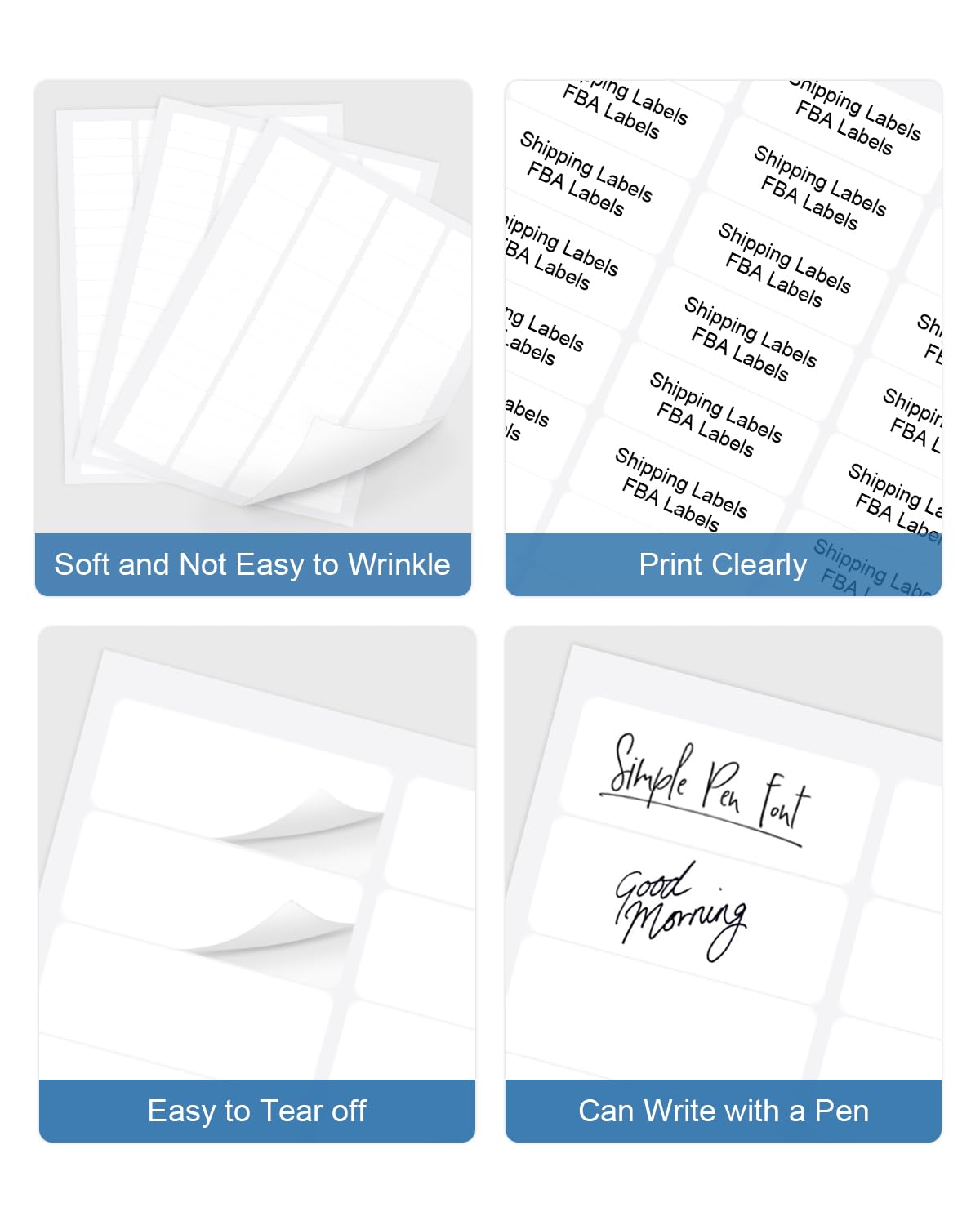 1/2" x 1-3/4" Return Address Labels, POLONO Easy Peel Return Address Labels for Inkjet & Laser Printers, 80 Label/Sheet, 25 Sheets