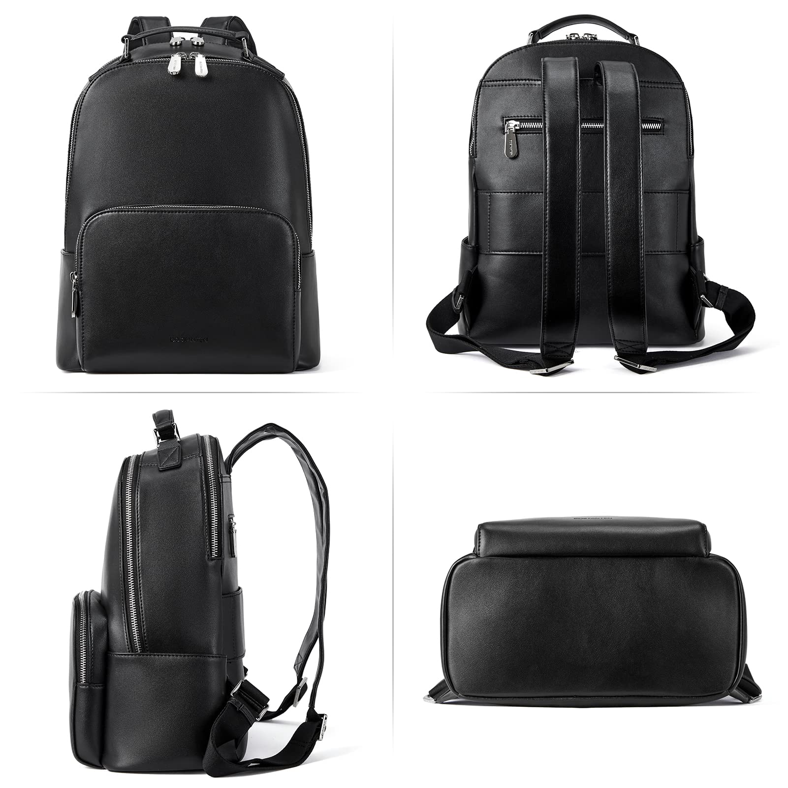 BOSTANTEN 20 inch Carry On Luggage Airline Approved & Genuine Leather 15.6 inch Laptop Backpack Casual Backpack Travel Bag