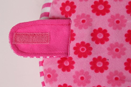 Baby Whitney Pink Daisy Patchwork Plush Velour Doll Carrier Toy Backpack (Small - Recommended up to 13" Doll)