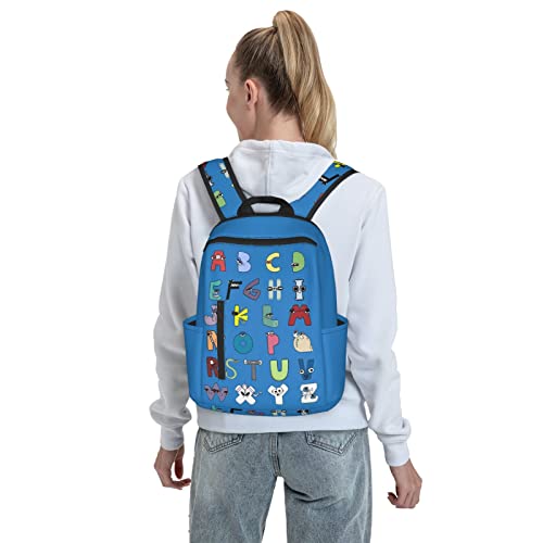 ILVTYAN Alphabet Lore Backpack, Casual Backpacks Cartoon Backpack Laptop Bags Travel Backpack Large Capacity Men Women