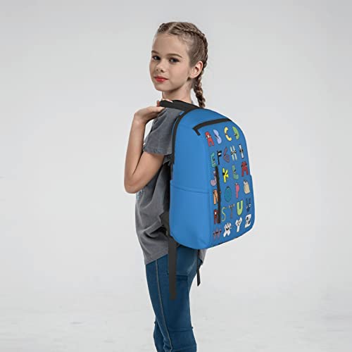 ILVTYAN Alphabet Lore Backpack, Casual Backpacks Cartoon Backpack Laptop Bags Travel Backpack Large Capacity Men Women