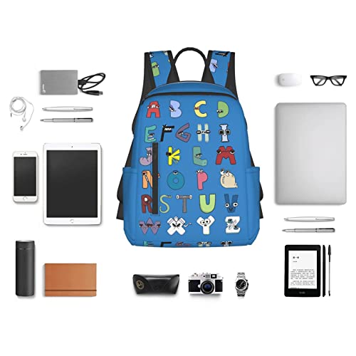 ILVTYAN Alphabet Lore Backpack, Casual Backpacks Cartoon Backpack Laptop Bags Travel Backpack Large Capacity Men Women