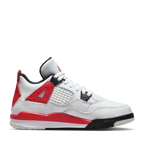 Jordan Boy's 4 Retro (Little Kid) White/Fire Red/Black/Neutral Grey 3 Little Kid M