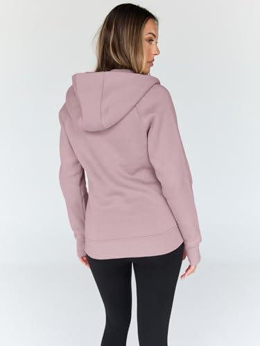 Trendy Queen Womens Zip Up Hoodies Fleece Jackets Oversized Sweatshirts Fall Fashion Outfits Sweaters Winter Clothes DarkPink M