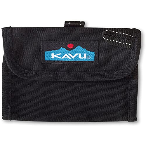 KAVU Wally Trifold Wallet with Coin Pocket and Key Ring - Black
