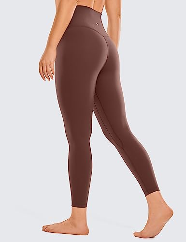 CRZ YOGA Womens Brushed Naked Feeling Workout Leggings 25" - High Waisted Gym Compression Tummy Control Yoga Pants Taupe Medium