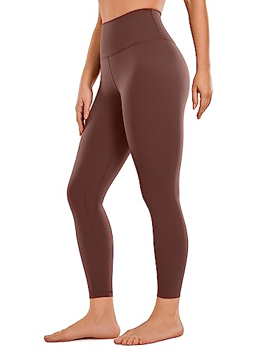 CRZ YOGA Womens Brushed Naked Feeling Workout Leggings 25" - High Waisted Gym Compression Tummy Control Yoga Pants Taupe Medium