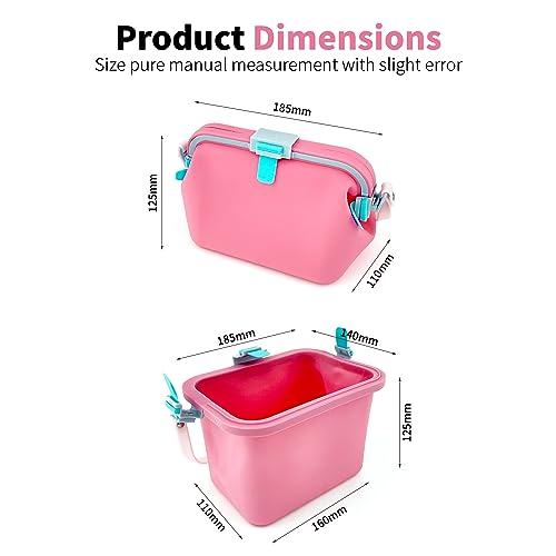 Reusable Silicone Storage Container Bag, Food Grade Silicone BPA Free Microwavable Refrigerated Non Odors, Lunch Box, Carry-on Bag,Makeup Bag (2037C Pink Red)