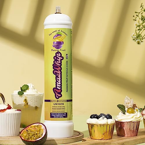 AMAZWHIP 0.95L,640g Whipped Cream Charger Nitrous Tank for Whipped Cream Dispenser (Combination, 4 cylinders)