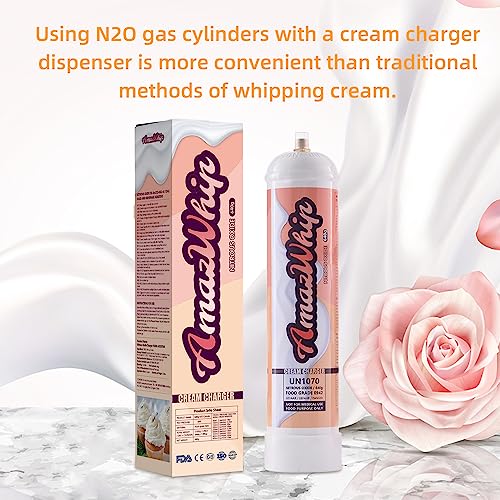 AMAZWHIP 0.95L,640g Whipped Cream Charger Nitrous Tank for Whipped Cream Dispenser (Combination, 4 cylinders)