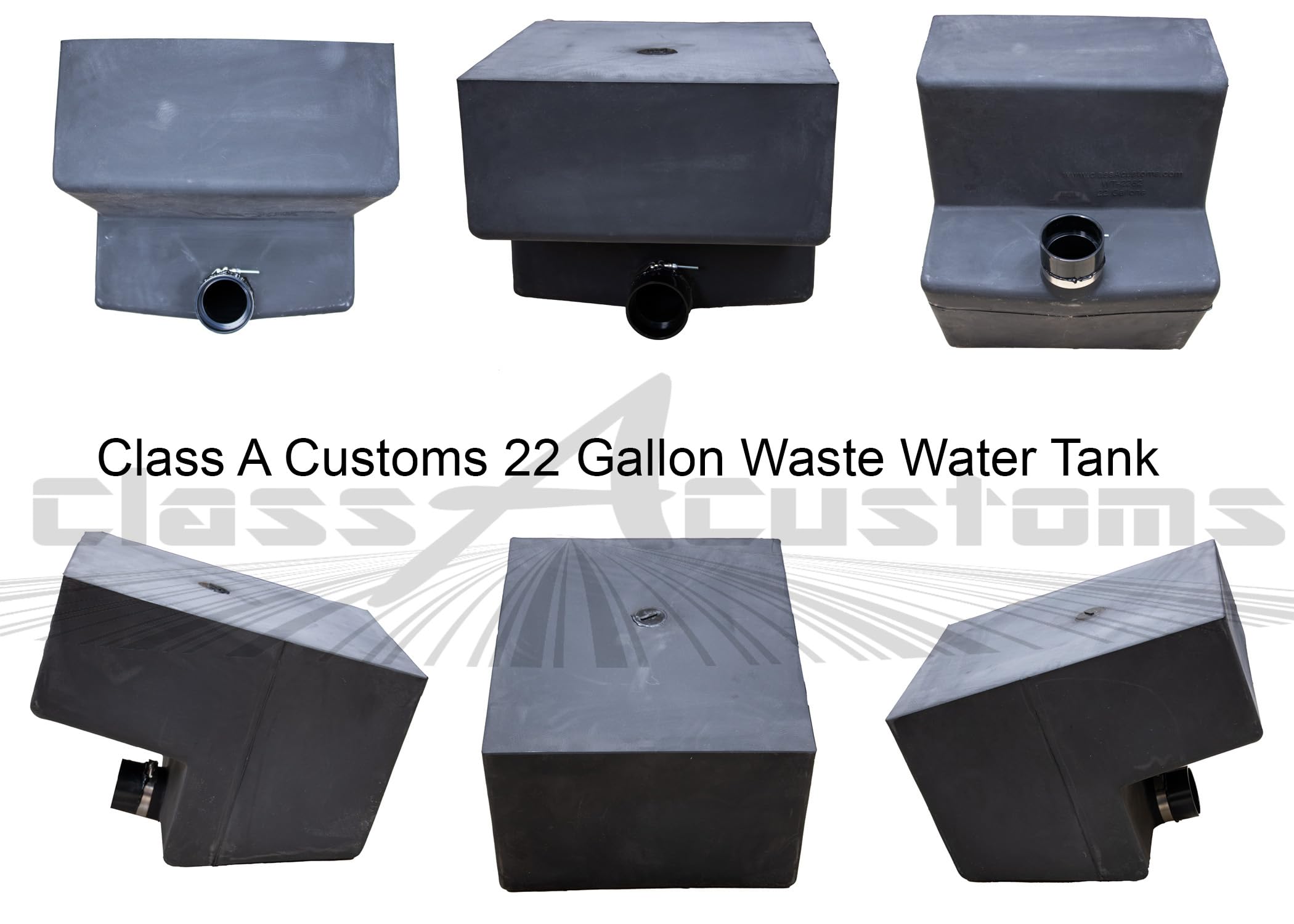 classAcustoms WT-2262 3" Hub Black Water RV Waste Holding Tank 22 Gallon Concession and Camper Waste Black Gray Tank