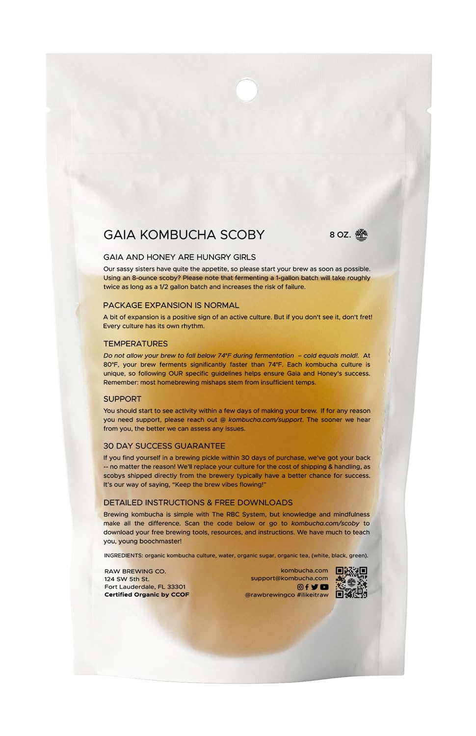 Kombucha.com Scoby with Free Organic Tea Blend Sample
