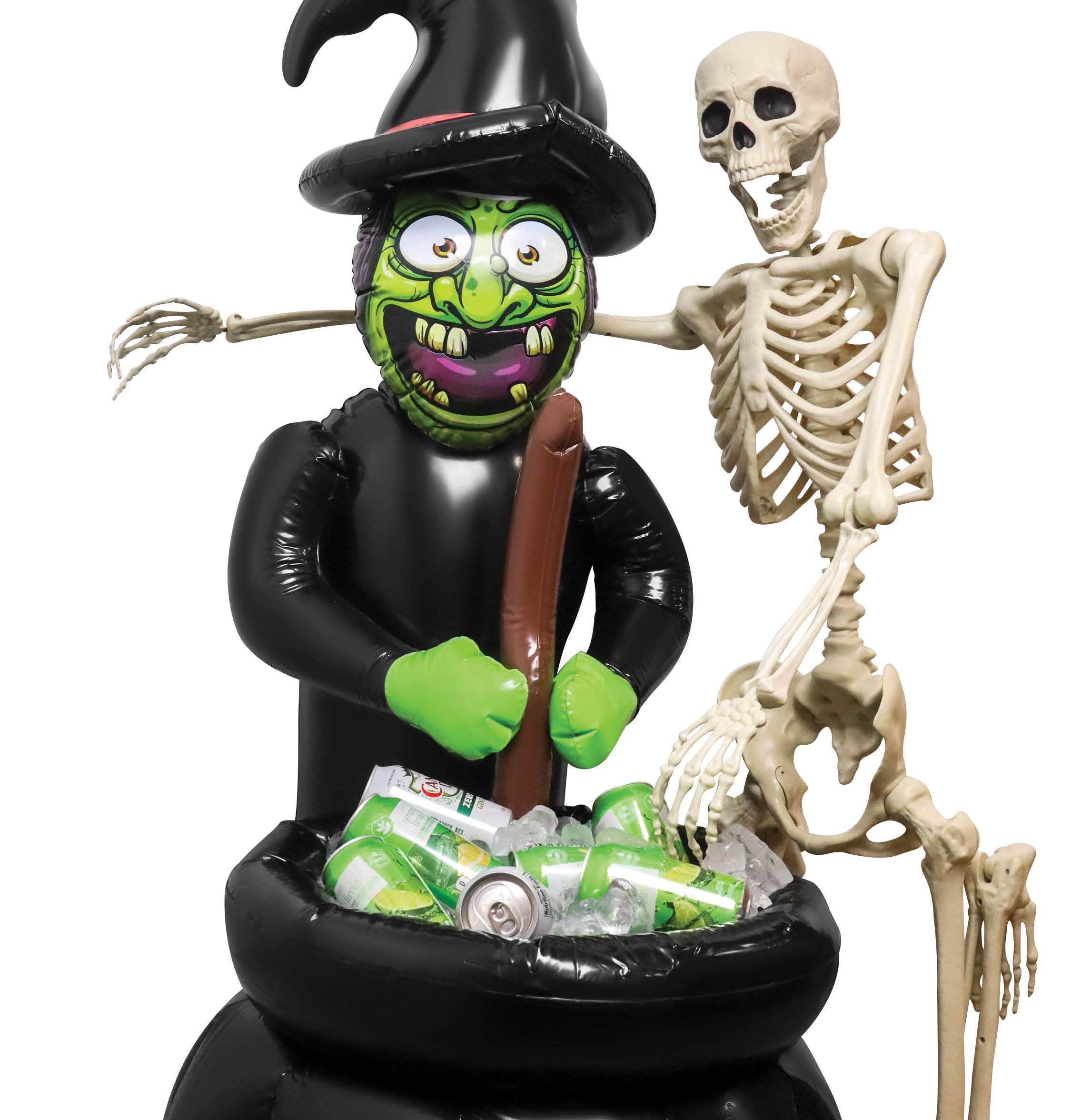 48" Inch Inflatable Witches Cauldron Candy Holder Bowl - Up to 72 Drink Beverage Cooler and Ice Chest Party - Inflables De Halloween Enfriador Candy Caldron