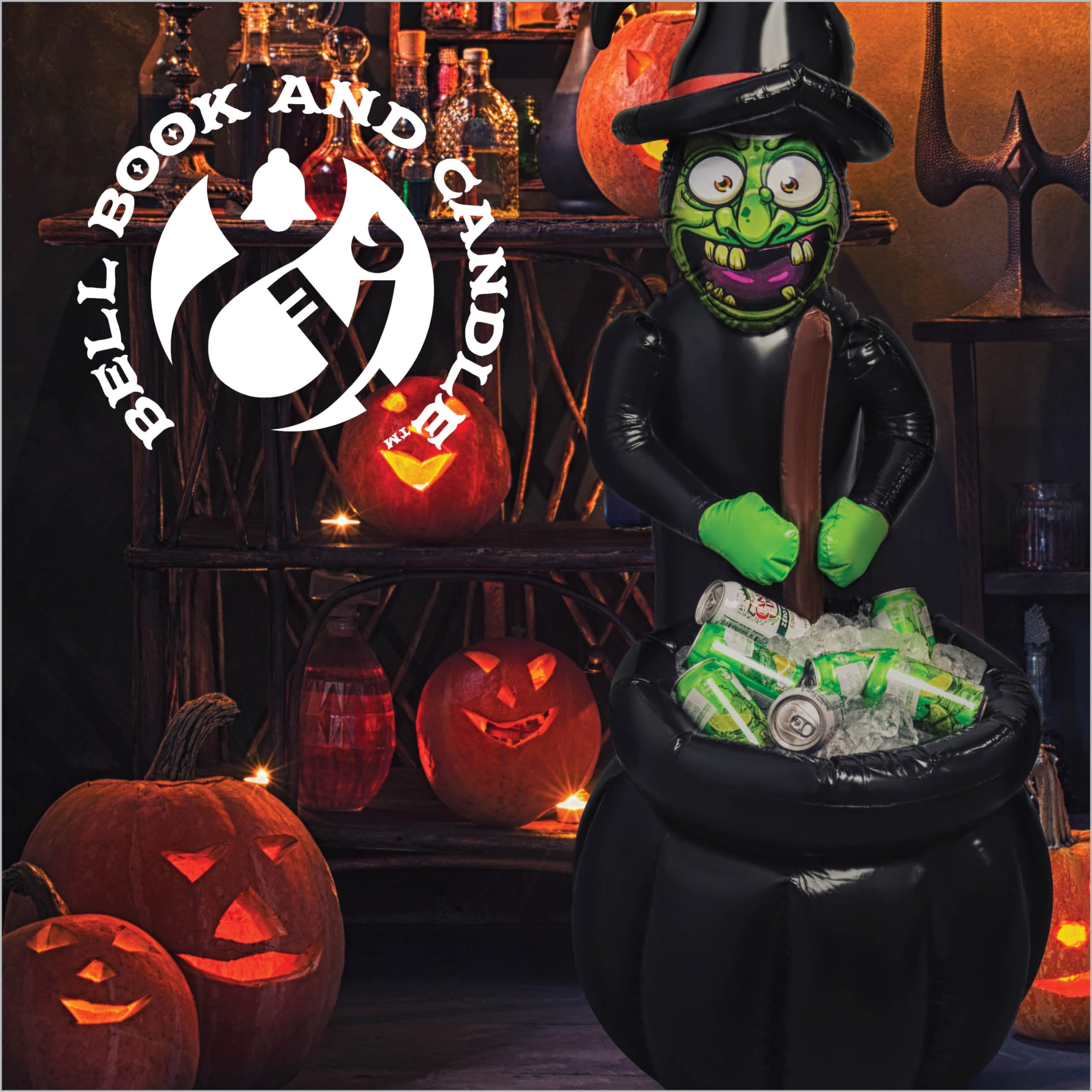 48" Inch Inflatable Witches Cauldron Candy Holder Bowl - Up to 72 Drink Beverage Cooler and Ice Chest Party - Inflables De Halloween Enfriador Candy Caldron
