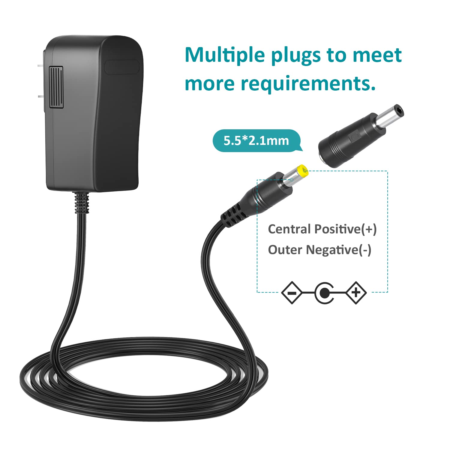 Basicvolt 15V 2A 1A Switching Power Supply Charger 15Volt 2Amp 1.5A Universal AC/DC Adapter Replacement Regulated Power Cord for Litter Robot LED Light and More 15Vdc Household Electronics
