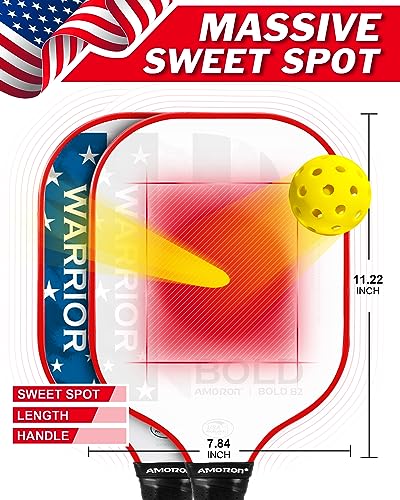 Pickleball Paddles, Pickleball Set, USAPA Approved Multilayer Fiberglass and Carbon Face, 25% Thicker Polypropylene Core Pickleball Rackets Set, Lightweight Pickleball Paddles Set of 2 &4 Balls & Bag