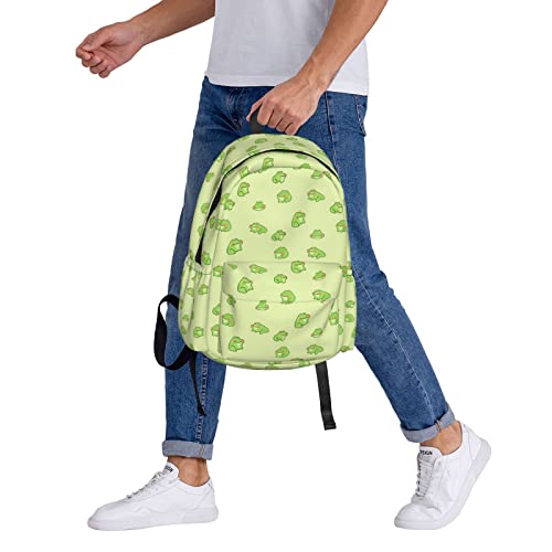 Qwalnely Frog Backpack School Bookbag Laptop Durable Waterproof Adjustable Backpacks for Girls Women & Boys Men