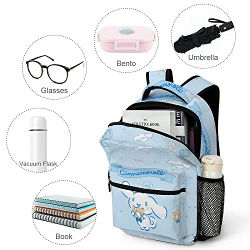 Cinn-amo-roll backpack school bag withe side pokect large suitable for teen boy girl hiking camping picnic