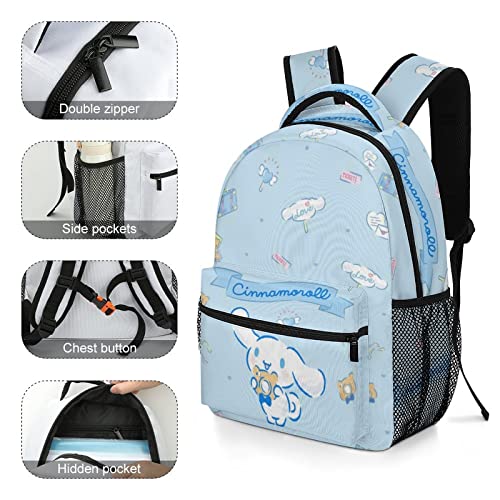 Cinn-amo-roll backpack school bag withe side pokect large suitable for teen boy girl hiking camping picnic
