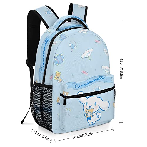Cinn-amo-roll backpack school bag withe side pokect large suitable for teen boy girl hiking camping picnic