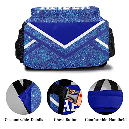 SunFancyCustom Cheer Cheerleaders Blue Backpack Personalized Daypack Laptop Travel Hiking Bag with Name