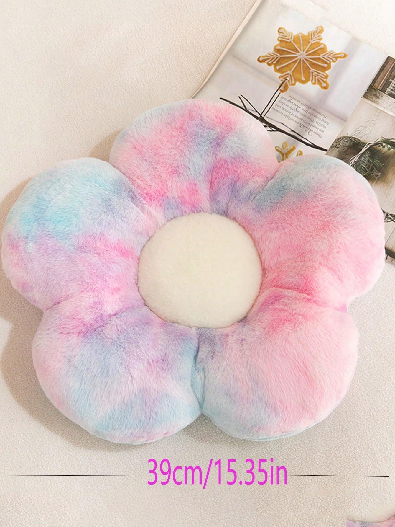 QWINEE Plush Pet Cat Bed Tie Dye Flower Design Cat Bed Warm Soft Dog Bed Mat Cosy Sleeping Bed for Small Medium Dog Puppy Kitten Kitty Coral Pink one-size