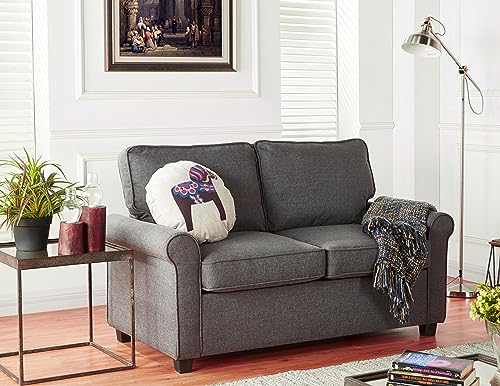 Urban Home Furniture Loveseat Sleeper Sofabed, Twin, Heather Grey