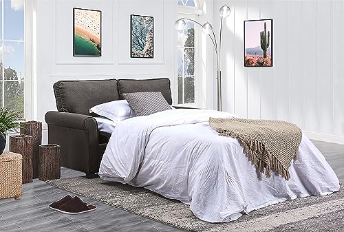 Urban Home Furniture Loveseat Sleeper Sofabed, Twin, Heather Grey