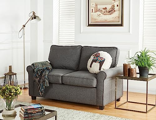 Urban Home Furniture Loveseat Sleeper Sofabed, Twin, Heather Grey