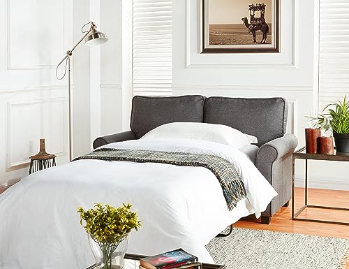 Urban Home Furniture Loveseat Sleeper Sofabed, Twin, Heather Grey