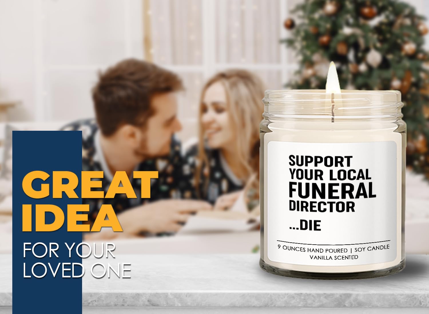 Flairy Land Vanilla Funeral Director Candle - Funeral Gifts