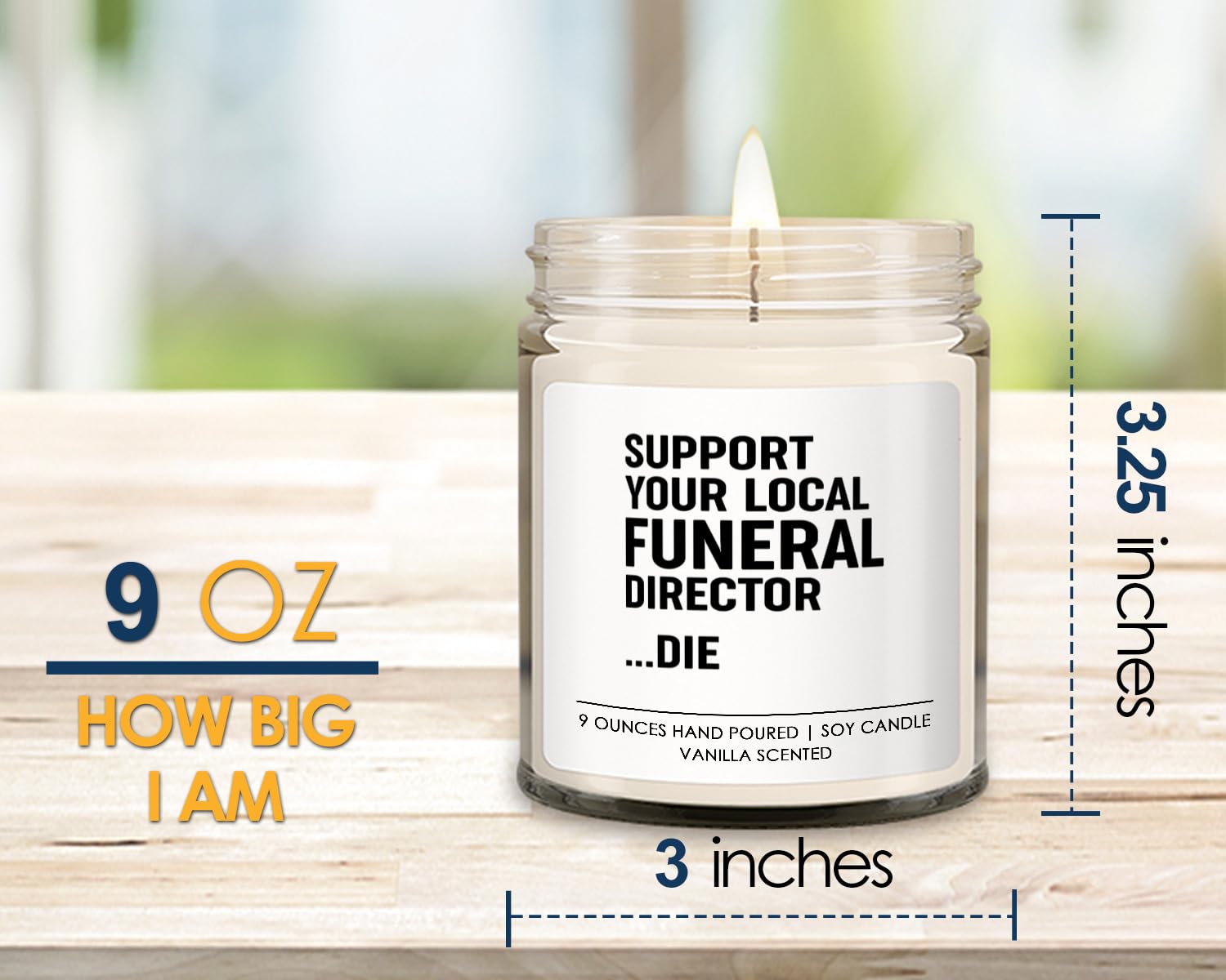 Flairy Land Vanilla Funeral Director Candle - Funeral Gifts