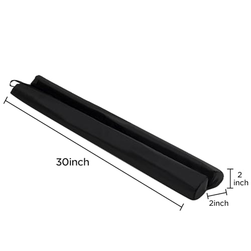 Sunolga 30 Inches Adjustable Twin Waterproof Door Draft Stopper, Right Angle Triangular Under Door Draft Noise Blocker for Bottom of Doors, Black