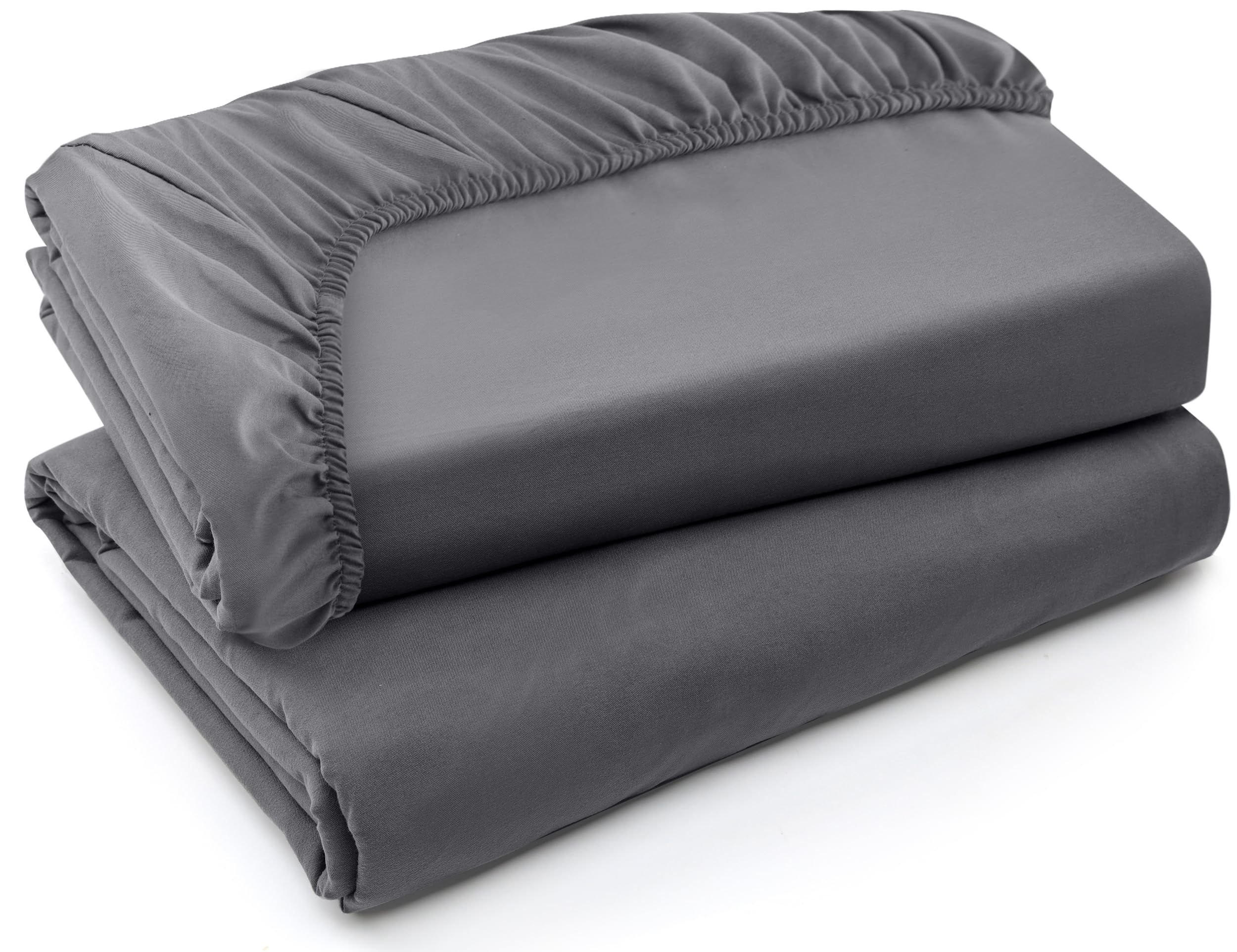 Utopia Bedding Twin XL Fitted Sheets - Bulk Pack of 2 Bottom Sheets - Soft Brushed Microfiber - Deep Pockets - Shrinkage & Fade Resistant - Easy Care (Twin XL, Grey)