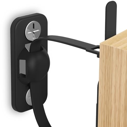 ICERO Furniture Straps (8 Pack) Anti Tip Furniture Anchors for Baby Proofing, Dresser Wall Safety Anchor, Furniture Wall Anchor, Wall anchors for furniture, Adjustable Child Safety Straps, Black