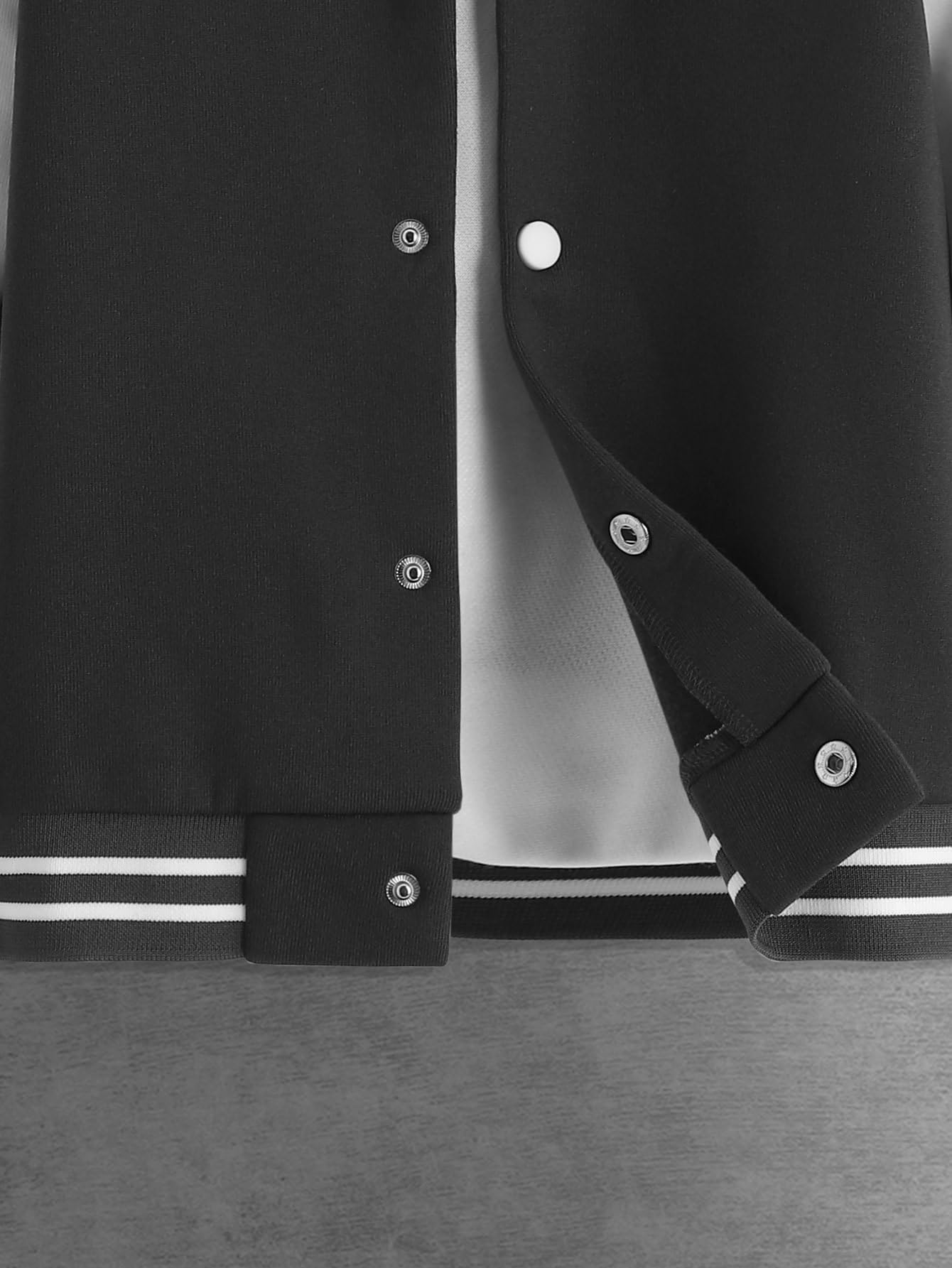 SOLY HUX Boy's Varsity Jacket Letter Star Print Long Sleeve Color Block Baseball Bomber Jacket Coat Black and White Print 11-12Y