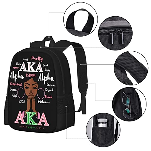 A-ka Sorority Gifts Large Backpack Personalized Laptop Ipad Tablet Travel