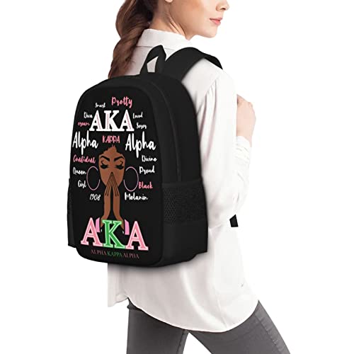 A-ka Sorority Gifts Large Backpack Personalized Laptop Ipad Tablet Travel