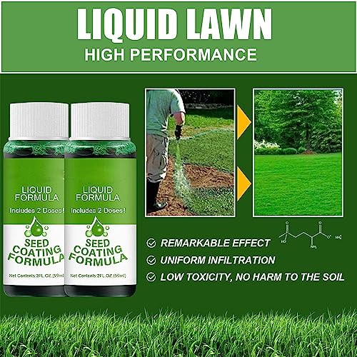 Alkyne Green Grass Lawn Spray, Cowboy Green Grass Seed Spray, Greenrevive Hydroseeding Lawn Solution Grass Seed Spray, Lorco Green Grass Lawn Spray, Liquid Grass Seed Spray for Lawn (10pcs)