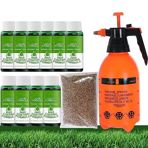 Alkyne Green Grass Lawn Spray, Cowboy Green Grass Seed Spray, Greenrevive Hydroseeding Lawn Solution Grass Seed Spray, Lorco Green Grass Lawn Spray, Liquid Grass Seed Spray for Lawn (10pcs)