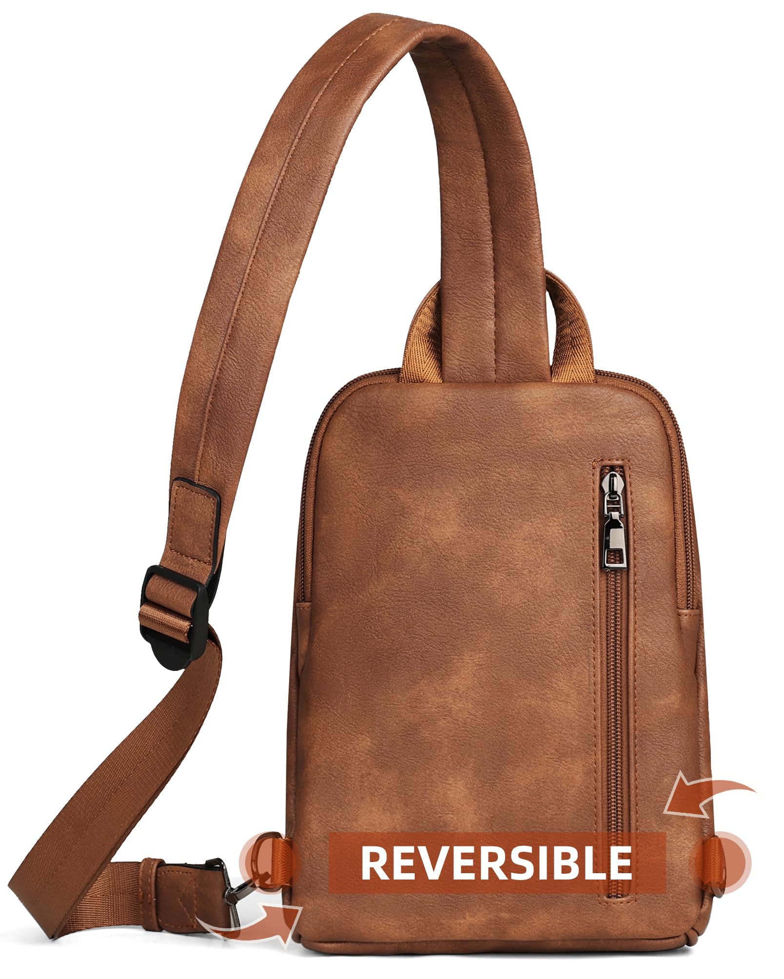 FADEON Sling Bag for Women Crossbody Purse Sling Bags, Designer Sling Purses Medium Travel Multi-Pocket Sling Backpack
