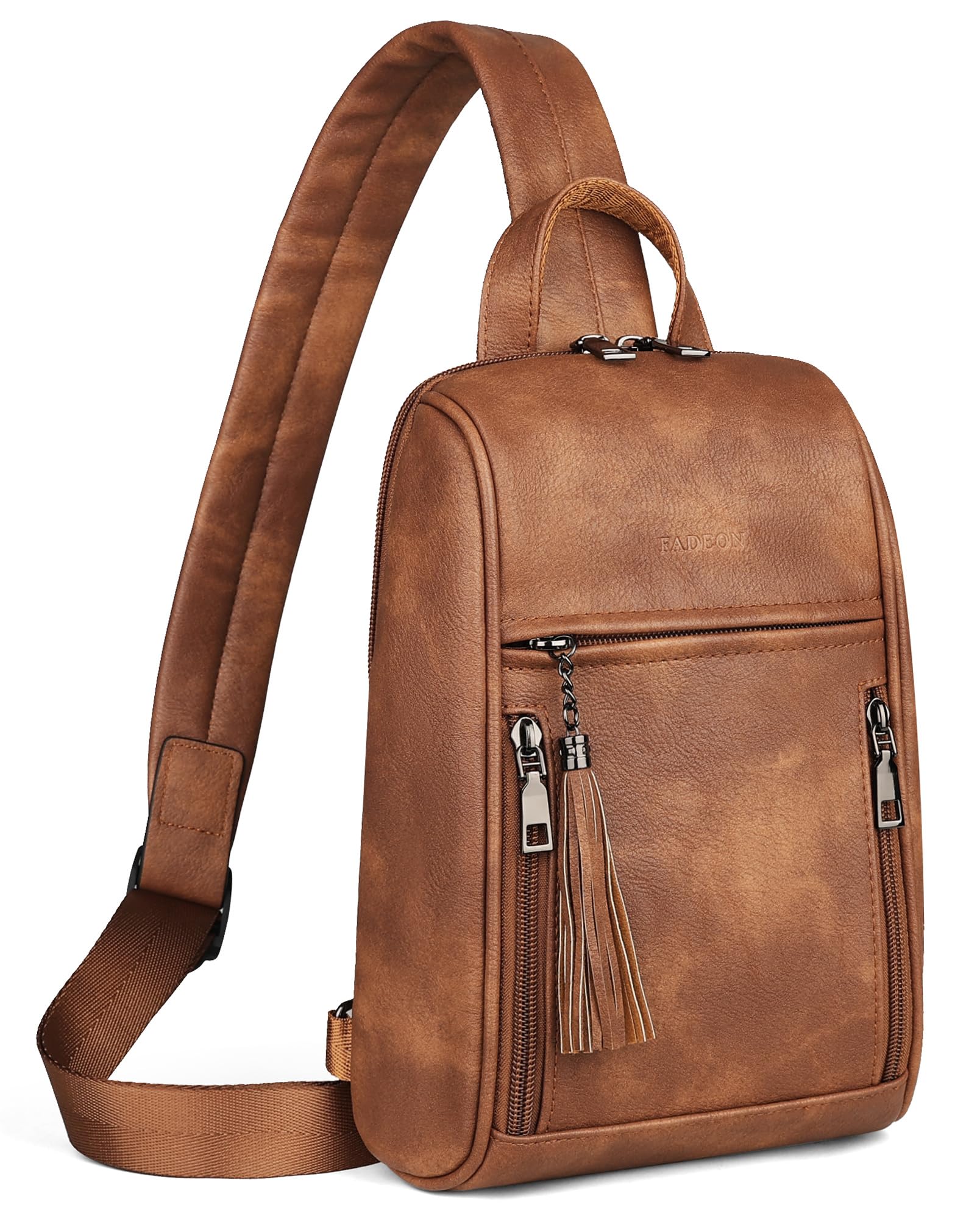 FADEON Sling Bag for Women Crossbody Purse Sling Bags, Designer Sling Purses Medium Travel Multi-Pocket Sling Backpack