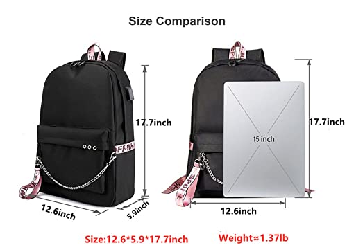 GENGX WesQi Neymar JR Bookbag with USB Charging Port,Lightweight School Backpack Laptop Bag for Kids,Teens