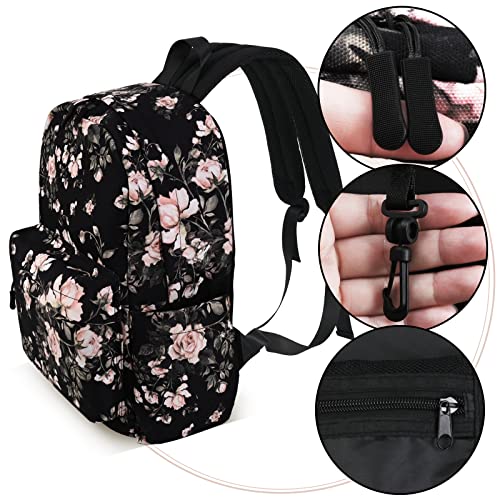 Sinpooo Canvas Backpack ,Washable Recycle Cotton 15.8 Inch Backpack Purse for Women Fashion, College Back Pack Bag for Women Daypack Travel Business Work Bag(Flower)