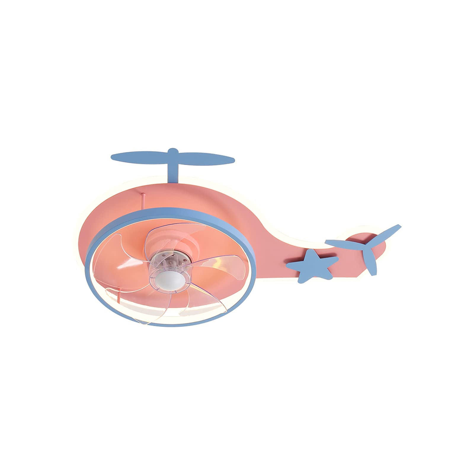 YUEGOO Ventiladores De Techo con Lámparas, Luces De Techo Del Ventilador, Moderna Doméstica Invisible Ventilador Inteligente Colgante Luminaria Sala De Niños 5 Cuchillas De Ventilador Lámpara Colgante