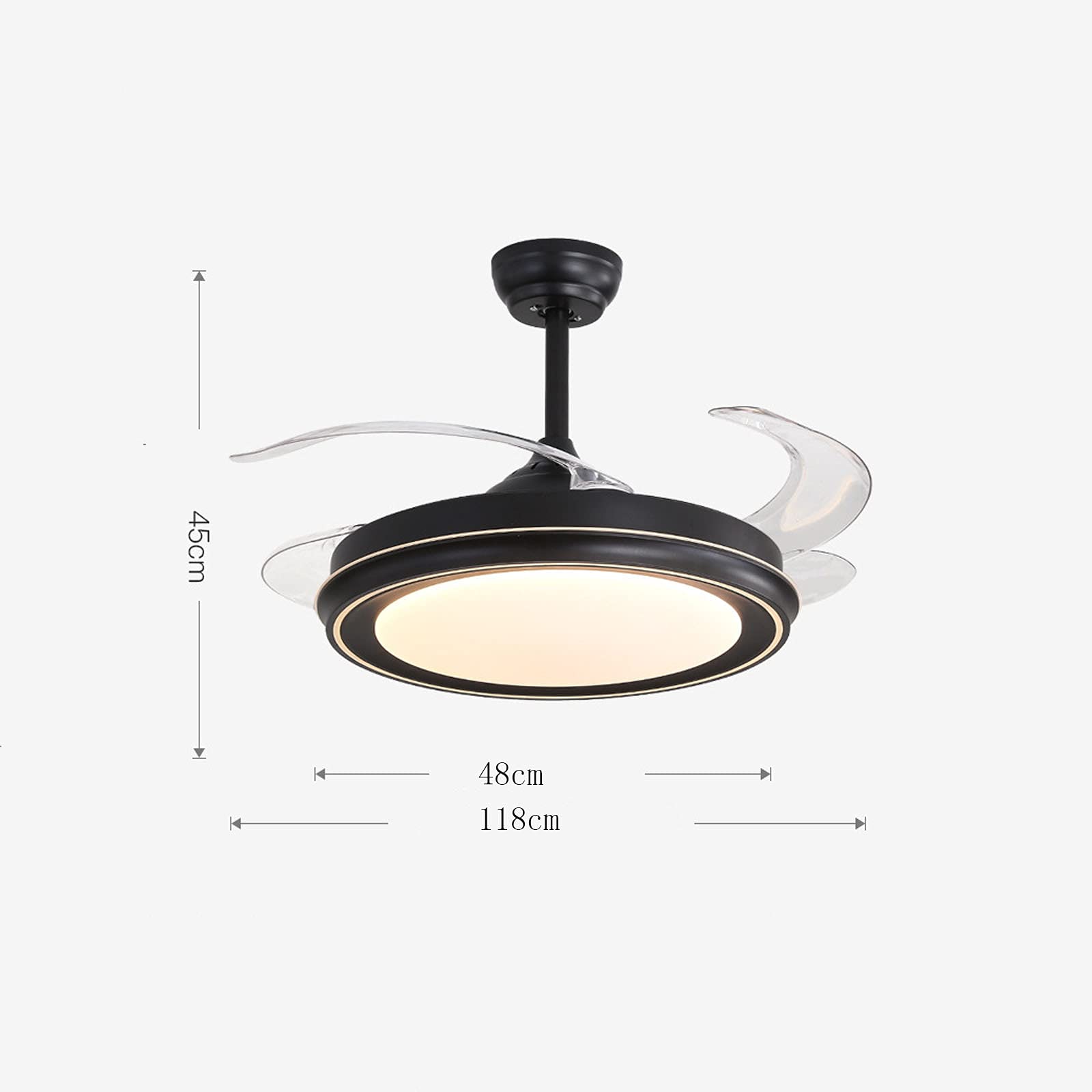 YUEGOO Ventiladores De Techo con Lámparas, Lámpara De Ventilador De Techo, Ventilador De Techo Moderno De 48 "Con Luces Colgantes De Control Remoto Industrial Ligero Para la Sala De Estar De Interiore