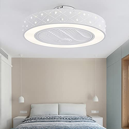 YUEGOO Ventiladores De Techo con Lámparas, Lámpara De Araña De Ventilador, Luces De Ventilador De Techo Invisibles Modernas Dormitorio De Comedor Sala De Estar De Control Remoto Lámparas Colgantes Dis