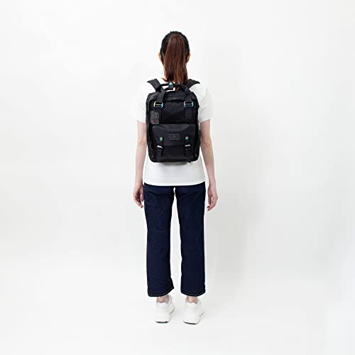 Doughnut Macaroon Gamescape Series 16L Travel School Ladies College Girls Lightweight Commuter Casual Daypacks Bag Backpack (Black)